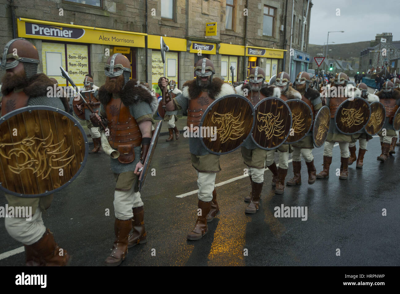 The Guizer Jarl and his squad sing songs at the Lerwick Royal British ...