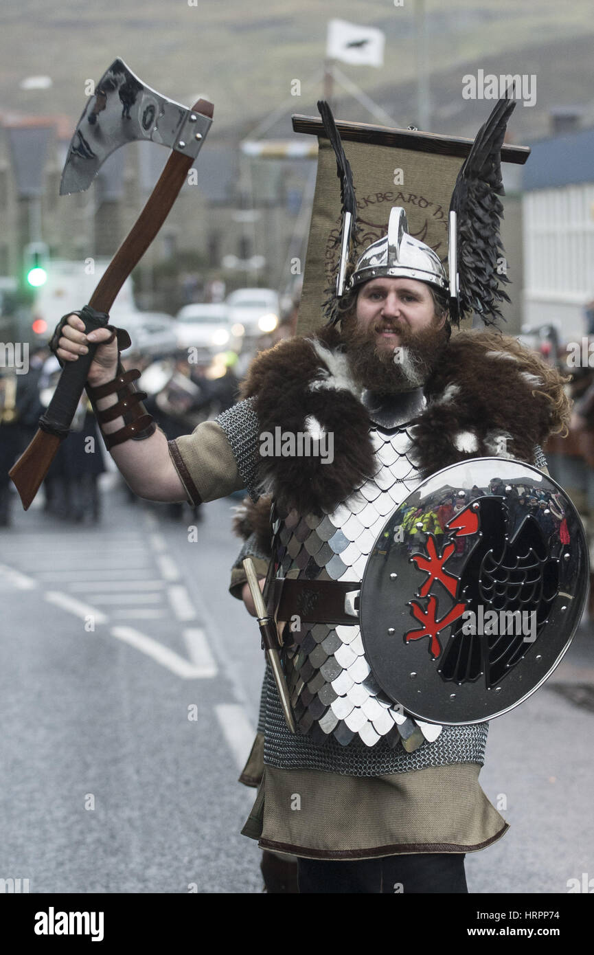 The Guizer Jarl and his squad sing songs at the Lerwick Royal British ...