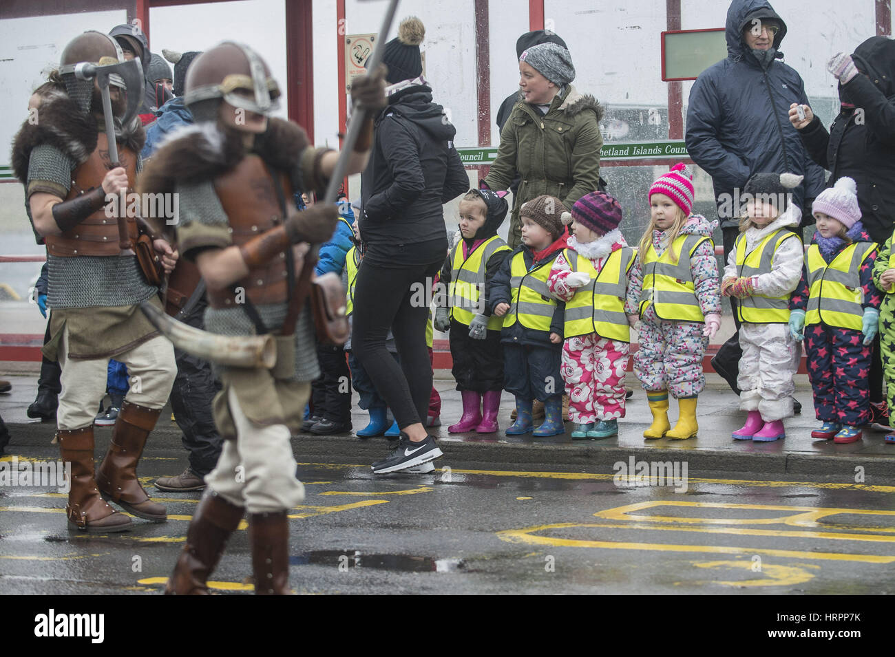The Guizer Jarl and his squad sing songs at the Lerwick Royal British ...