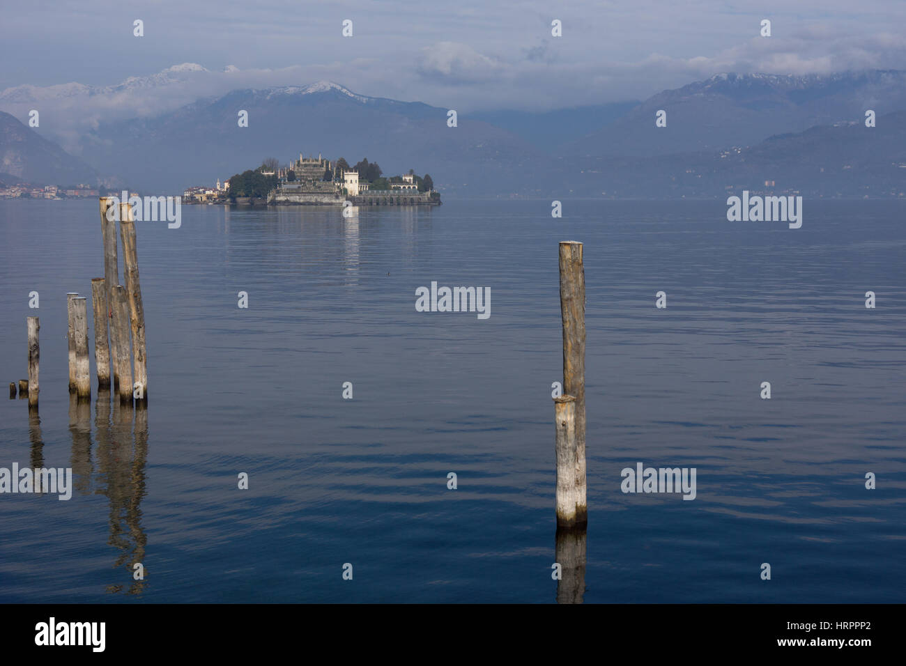 Lago Maggiore, Lake Maggiore with Iso Bella of the Borromean islands ...