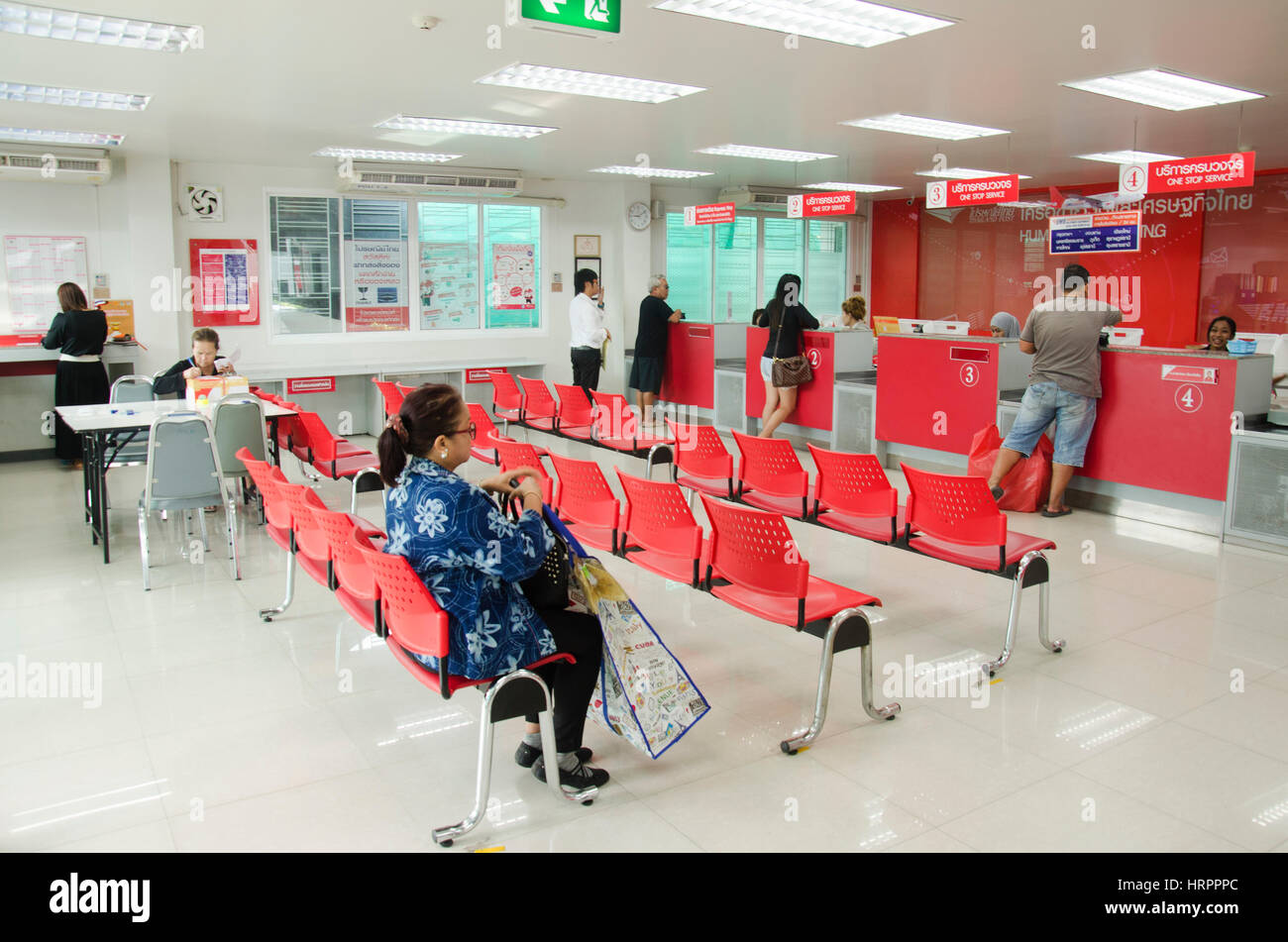 Thai people sending parcel post and employee service customer by fast ...