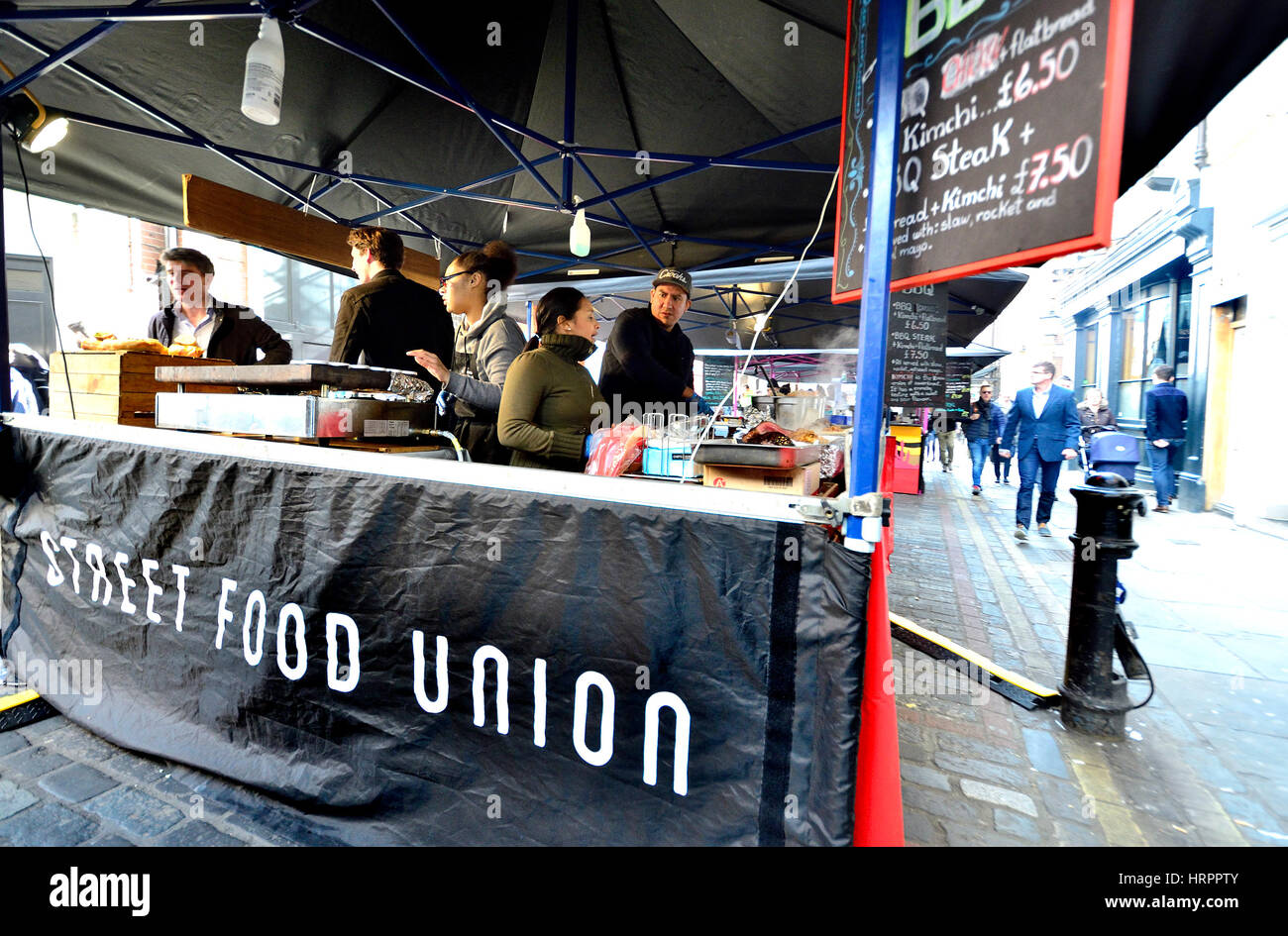 London, England, UK. Street Food Union - Street food in Rupert Court ...