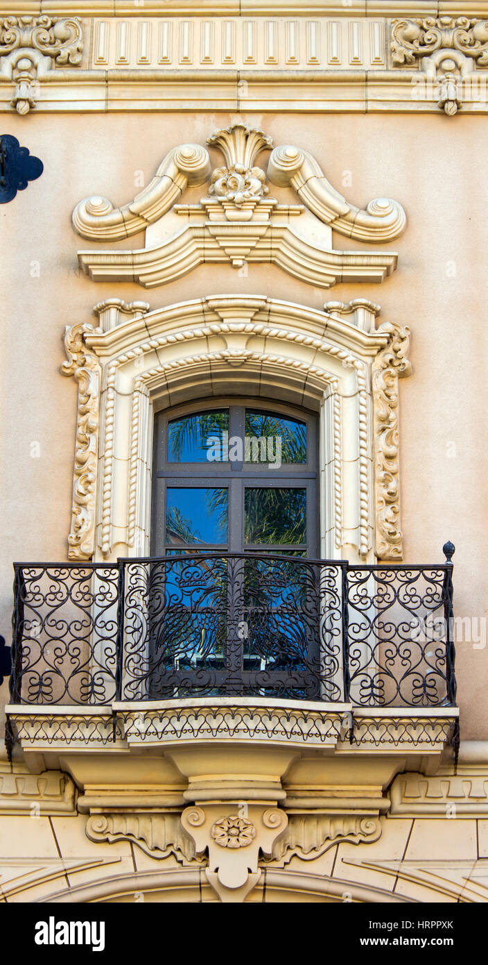 Old balcony on a historic building in San Diego,California Stock Photo ...
