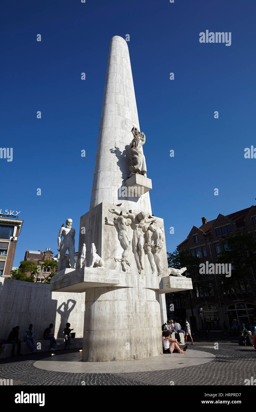The National Monument on Dam Square, Amsterdam, Netherlands Stock Photo ...
