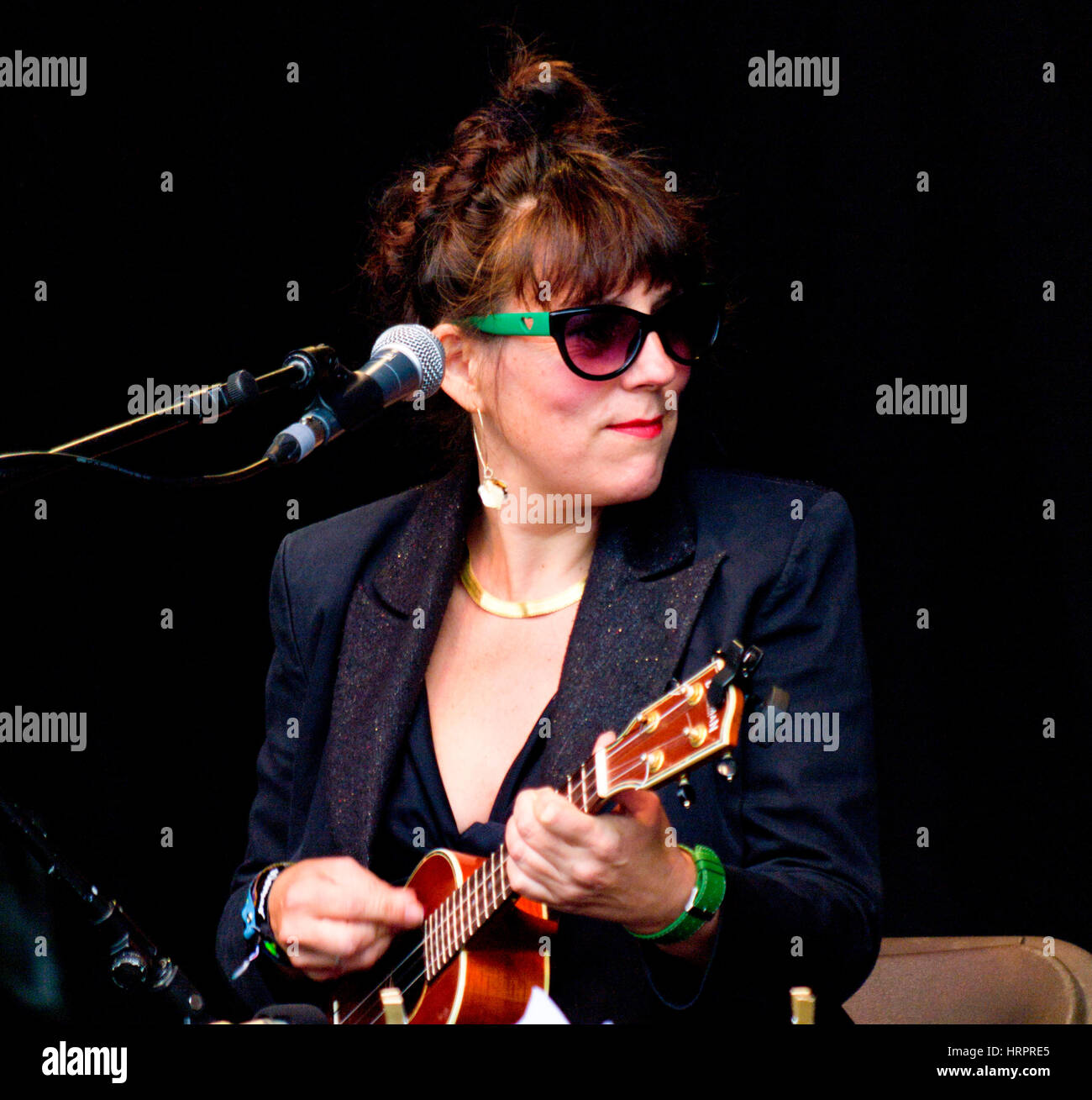 Hester Goodman of the Ukulele Orchestra of Great Britain, performing at ...