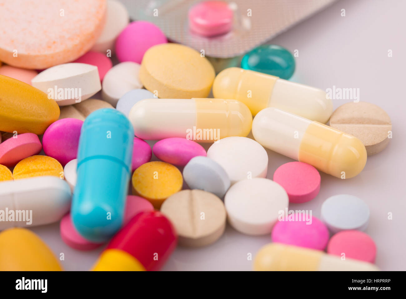 different Tablets pills capsule heap mix therapy drugs Stock Photo - Alamy