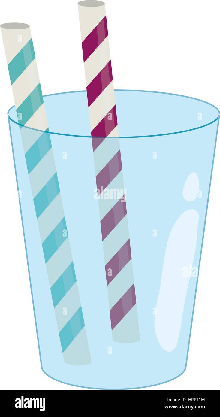 Empty glass with straws Stock Vector Images - Alamy