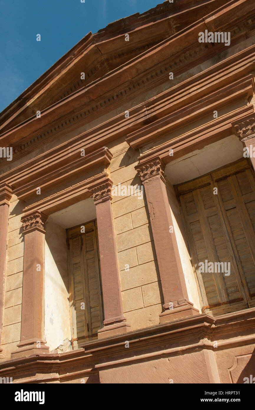 An abandoned mansion in Kampos, Chios. Kampos of Chios is one of the ...