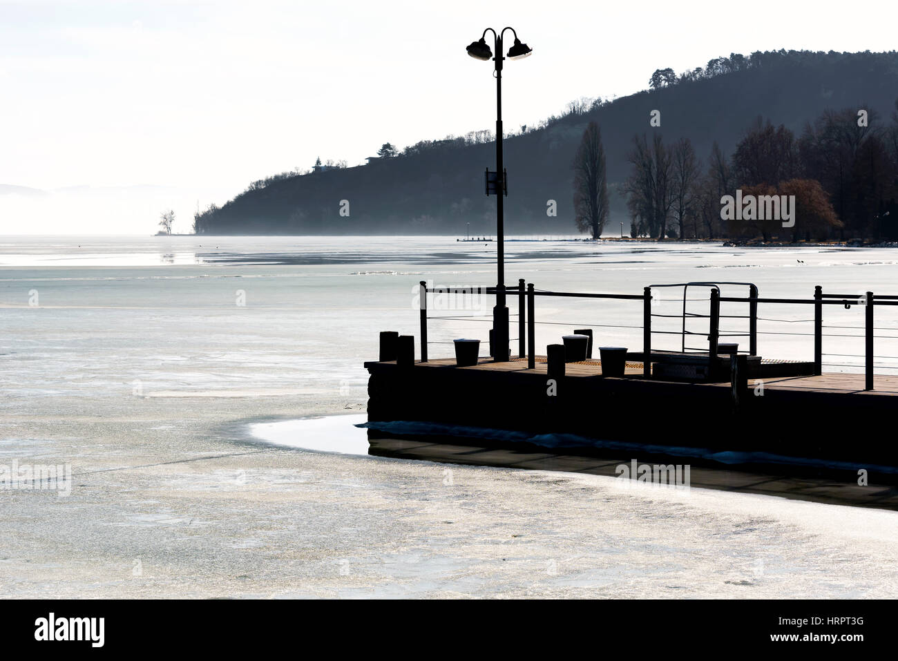 Lake Balaton in winter time at Tihany, Hungary Stock Photo - Alamy