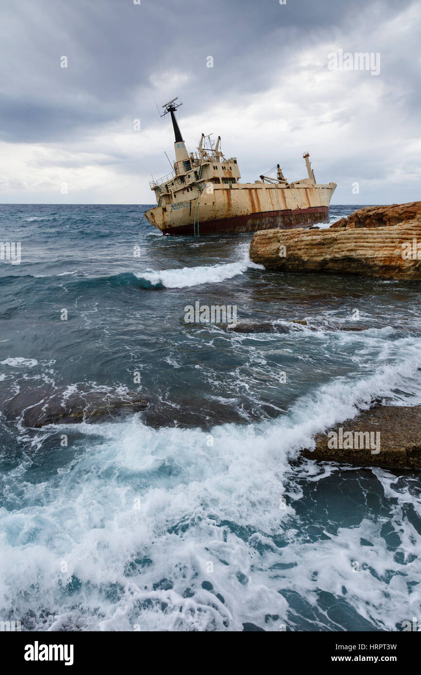 Wreck of the Edro III, Pegeia, near Paphos, Cyprus Stock Photo - Alamy