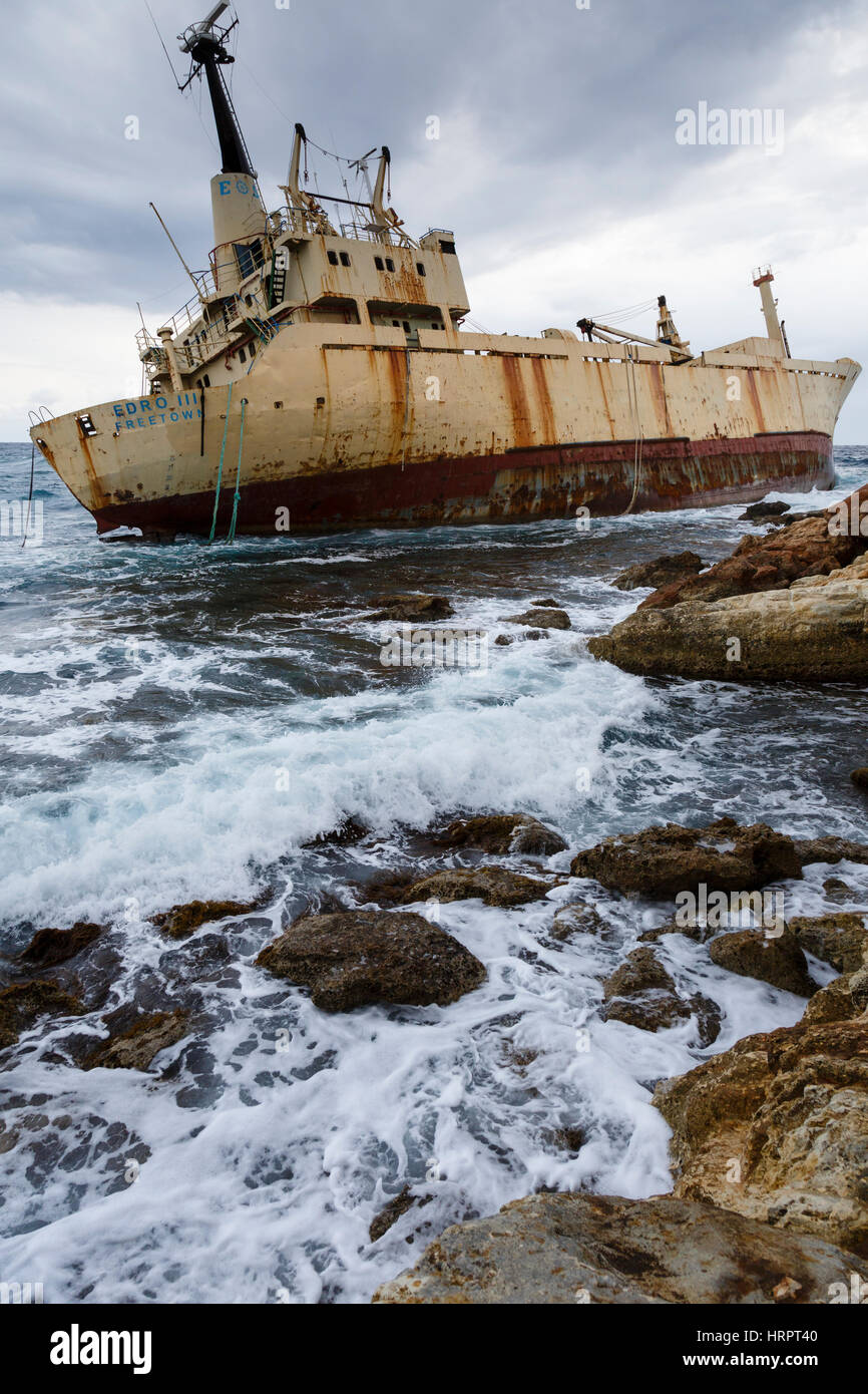 Wreck of the Edro III, Pegeia, near Paphos, Cyprus Stock Photo - Alamy