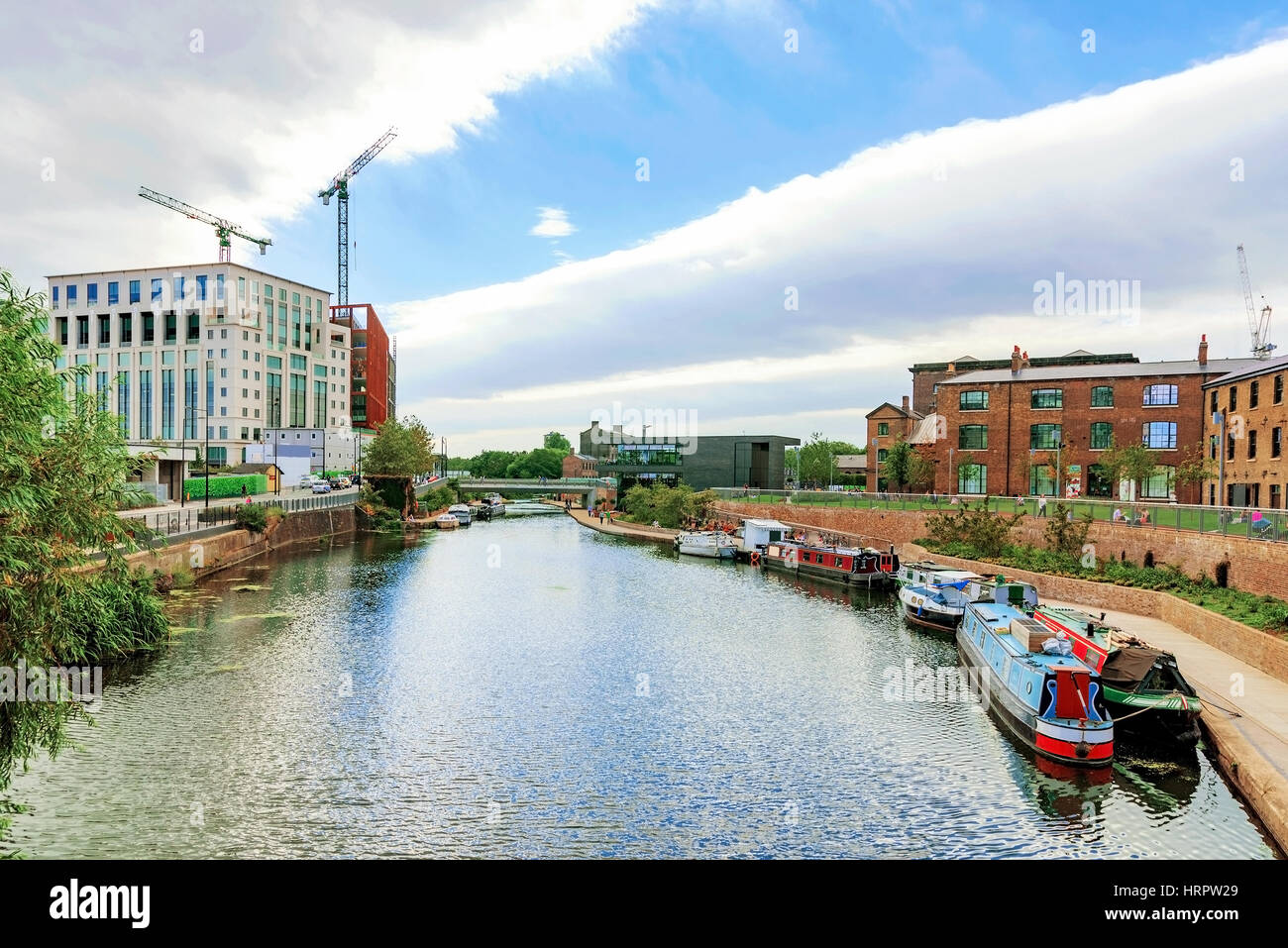 View Kings cross canal area with boats Stock Photo - Alamy