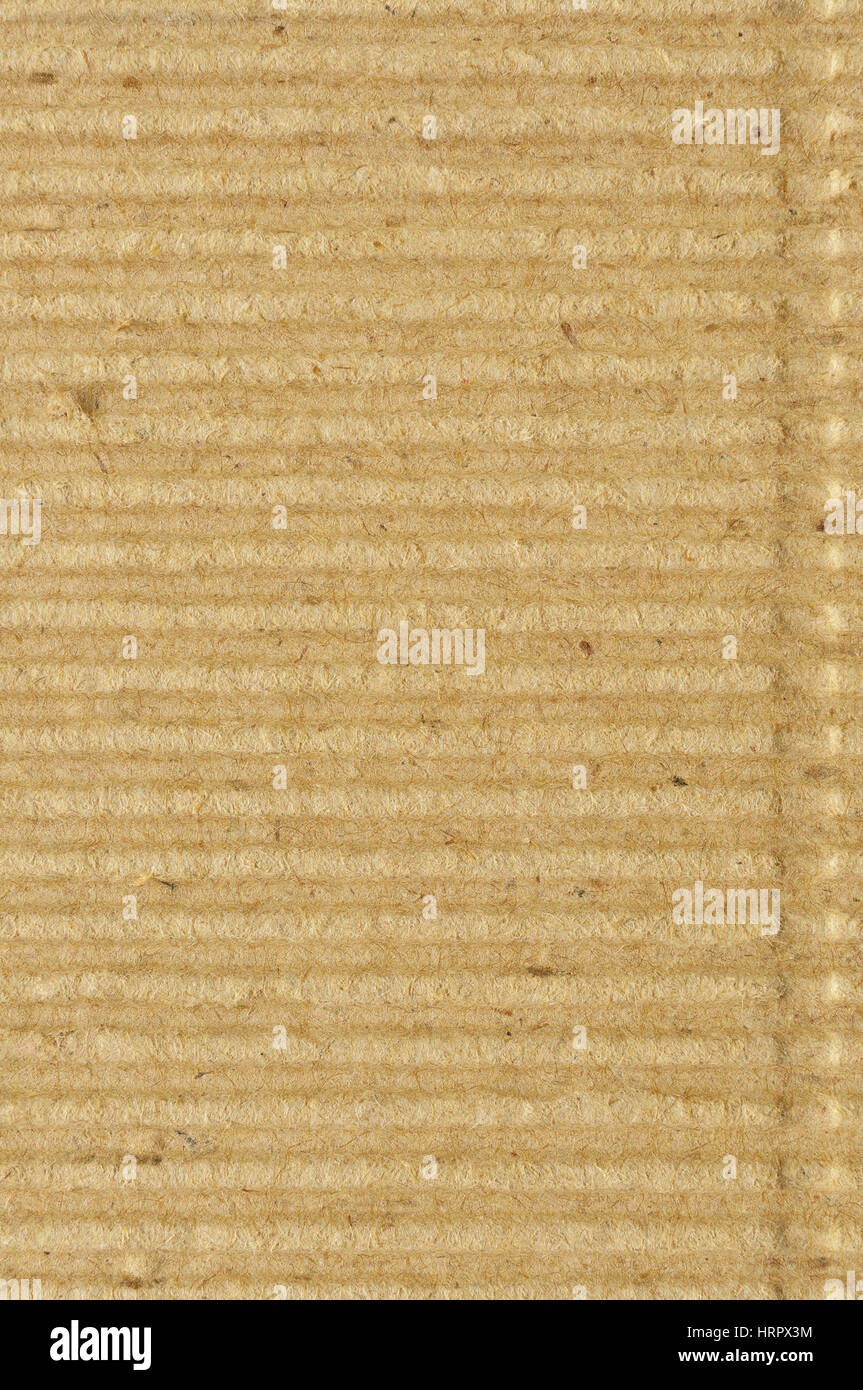 Corrugated cardboard goffer paper texture, bright rough old recycled ...