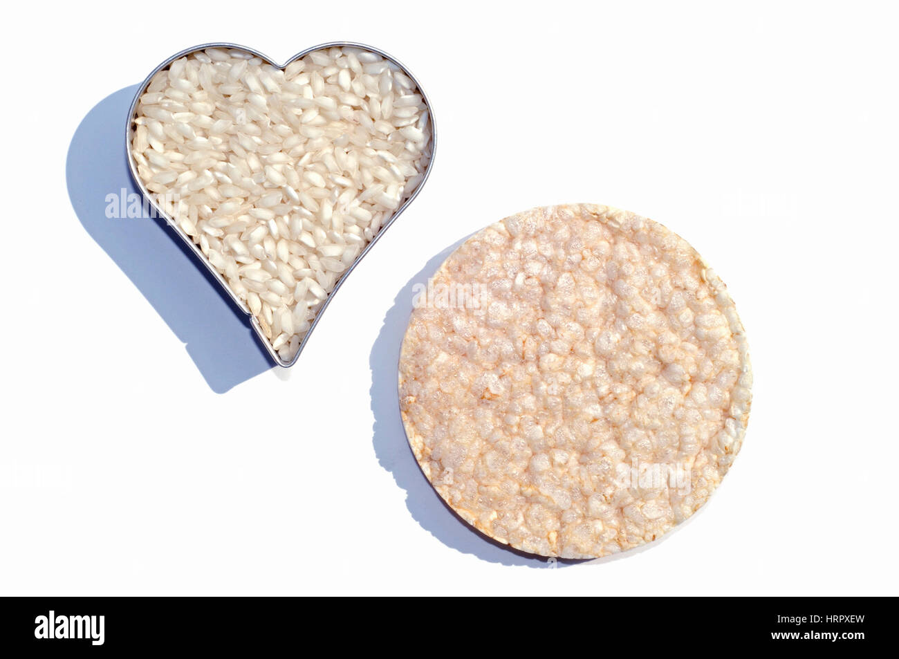 Rice Wafers with Heart Shape Stock Photo - Alamy