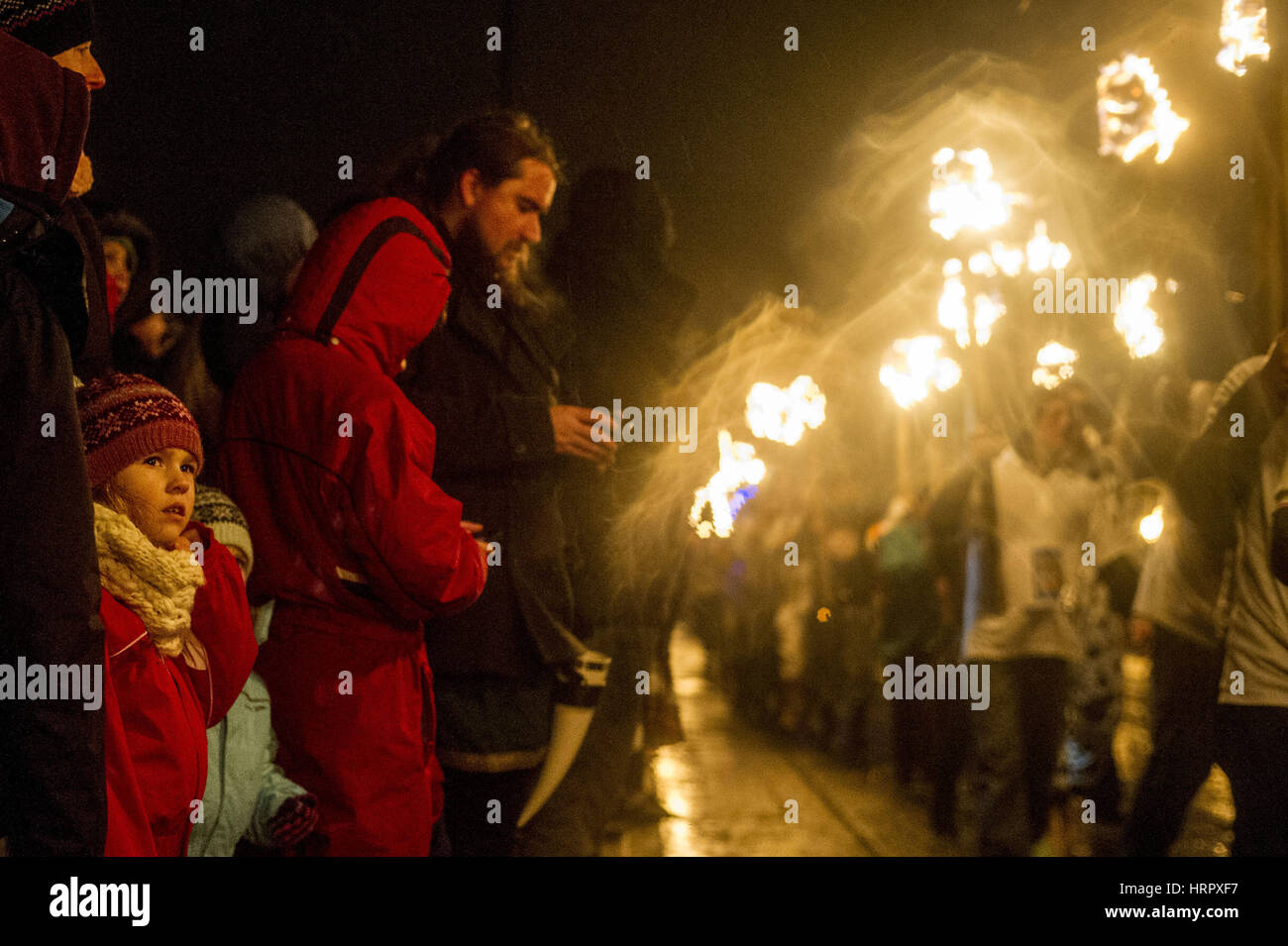 The Guizer Jarl Lyall Gair and his squad light up and march their ...