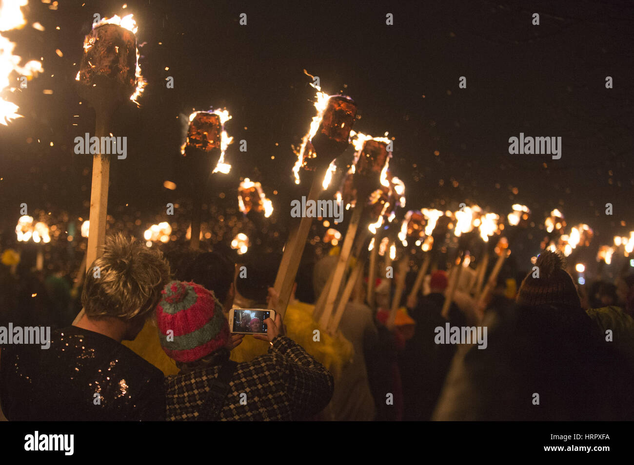The Guizer Jarl Lyall Gair and his squad light up and march their ...