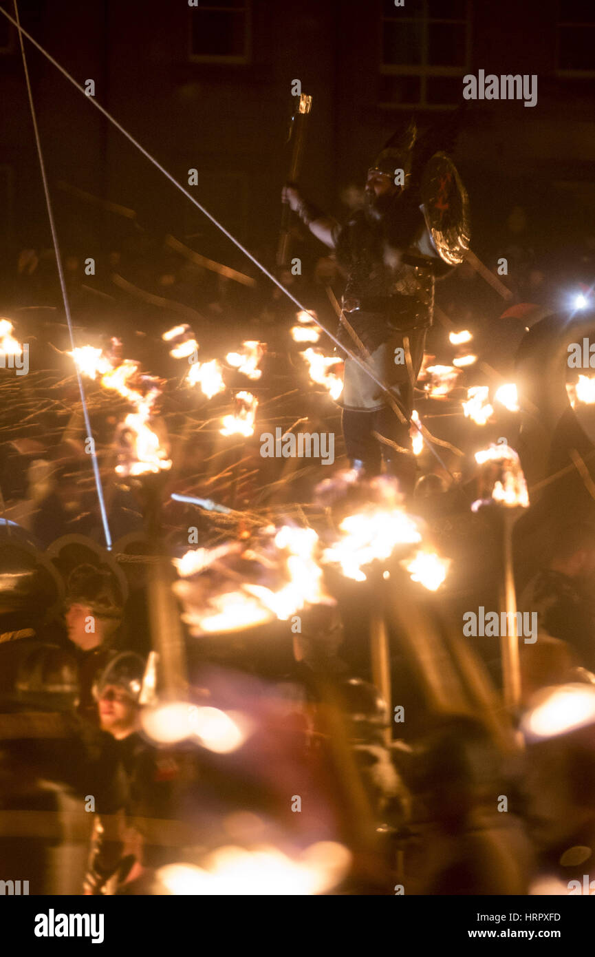 The Guizer Jarl Lyall Gair and his squad light up and march their ...