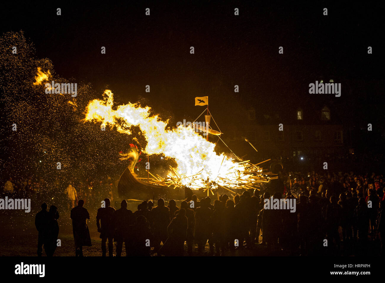 The Guizer Jarl Lyall Gair and his squad light up and march their ...