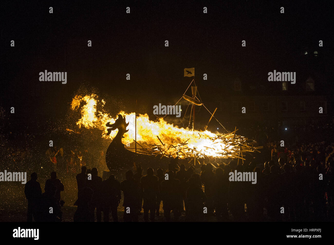 The Guizer Jarl Lyall Gair and his squad light up and march their ...