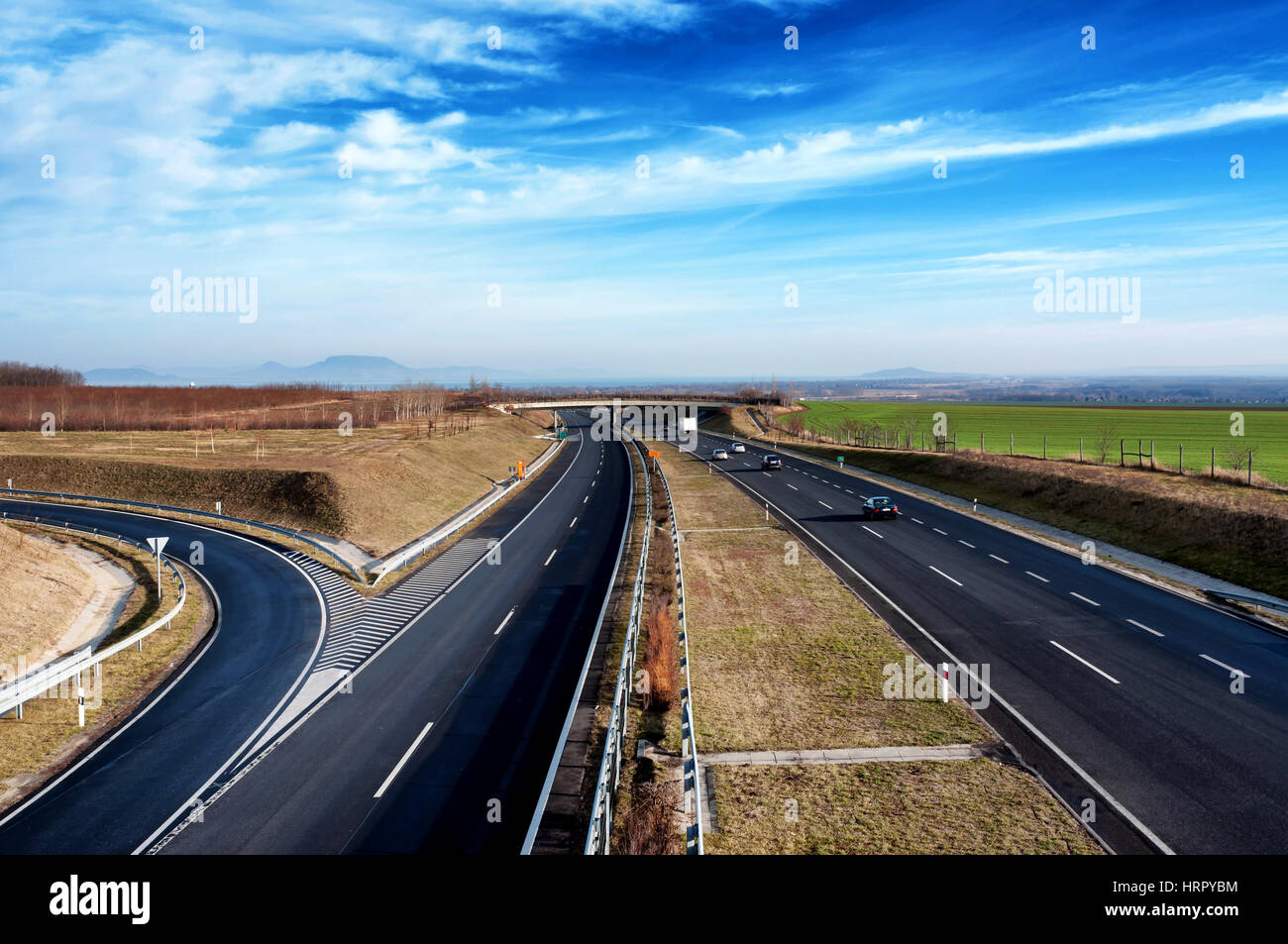 Four lane motorway hi-res stock photography and images - Alamy