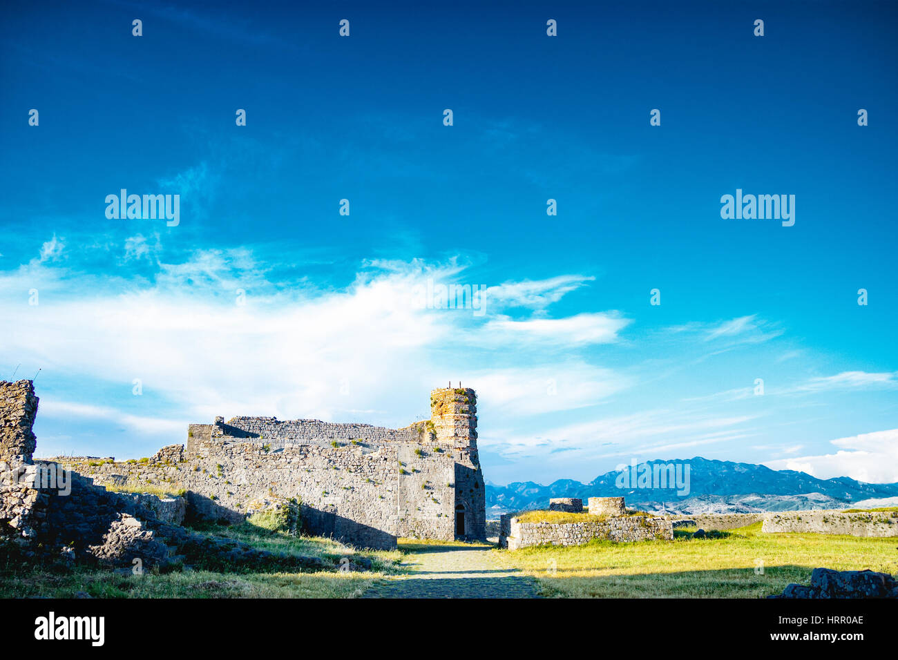 Panoramic view at Albanian nature from Rozafa Castle Stock Photo - Alamy
