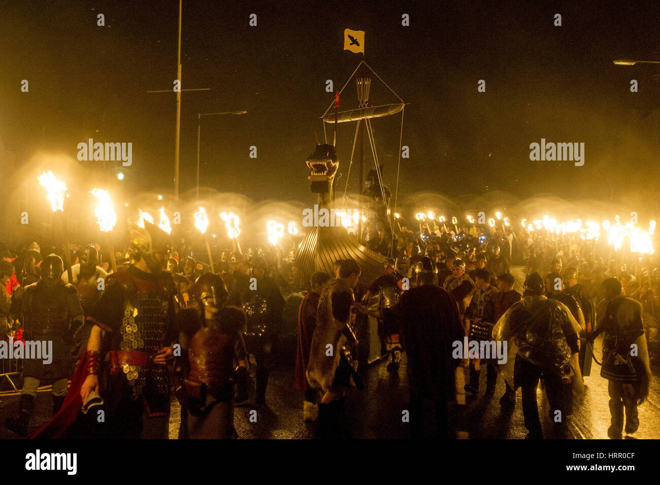 The Guizer Jarl Lyall Gair and his squad light up and march their ...