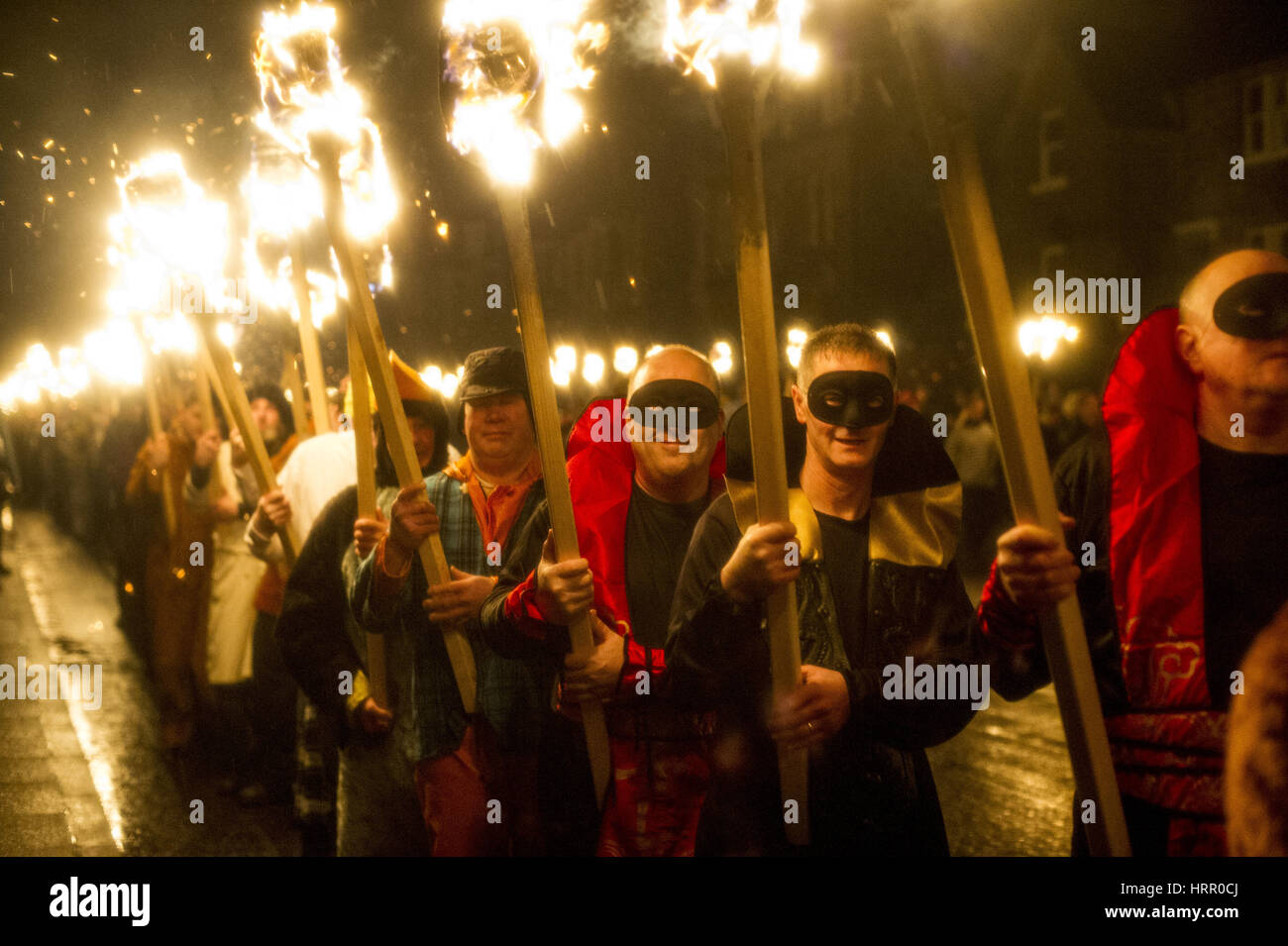 The Guizer Jarl Lyall Gair and his squad light up and march their ...