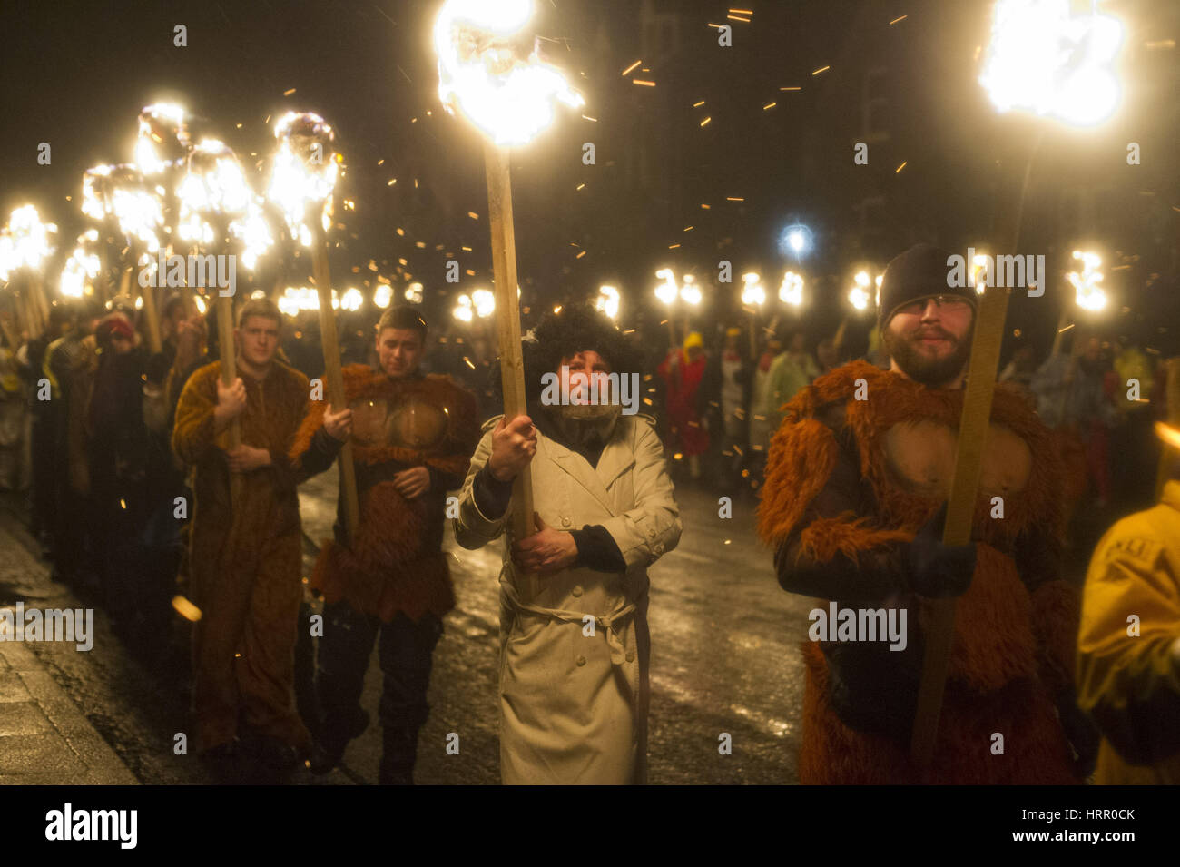 The Guizer Jarl Lyall Gair and his squad light up and march their ...