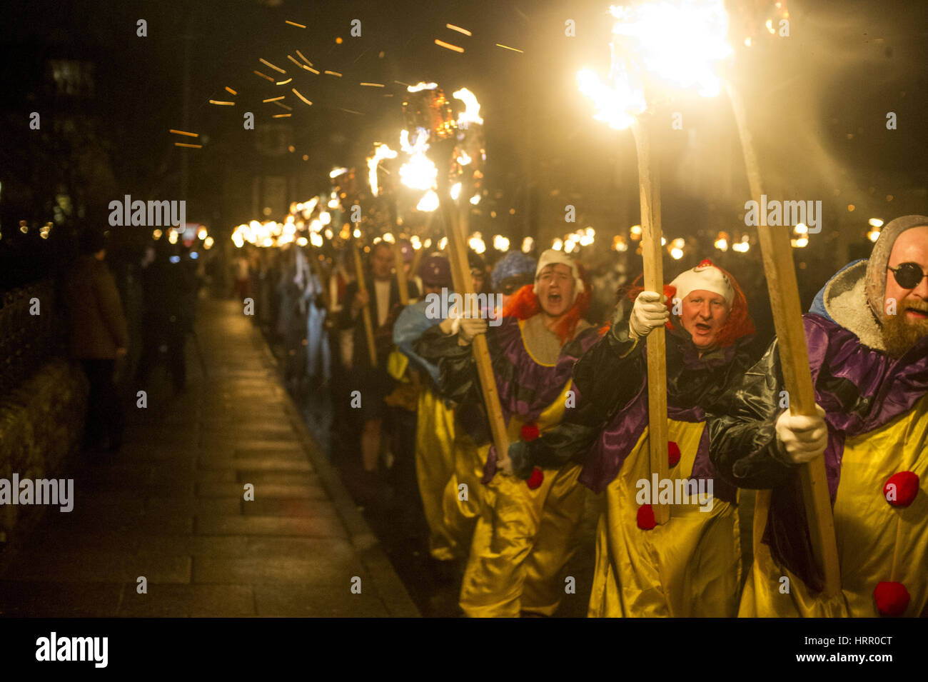 The Guizer Jarl Lyall Gair and his squad light up and march their ...