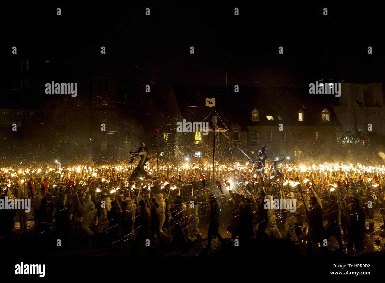 The Guizer Jarl Lyall Gair and his squad light up and march their ...