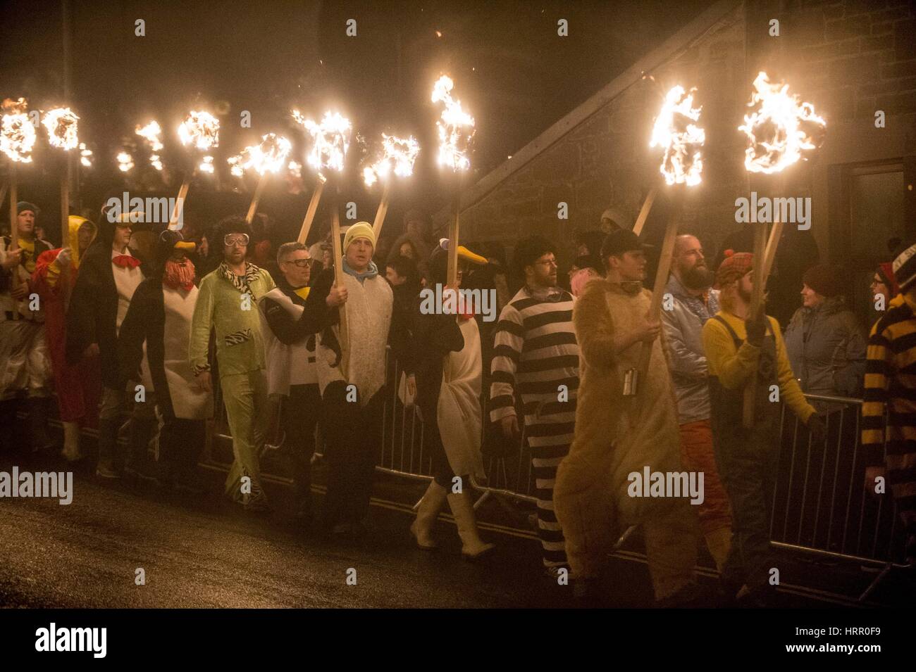 The Guizer Jarl Lyall Gair and his squad light up and march their ...