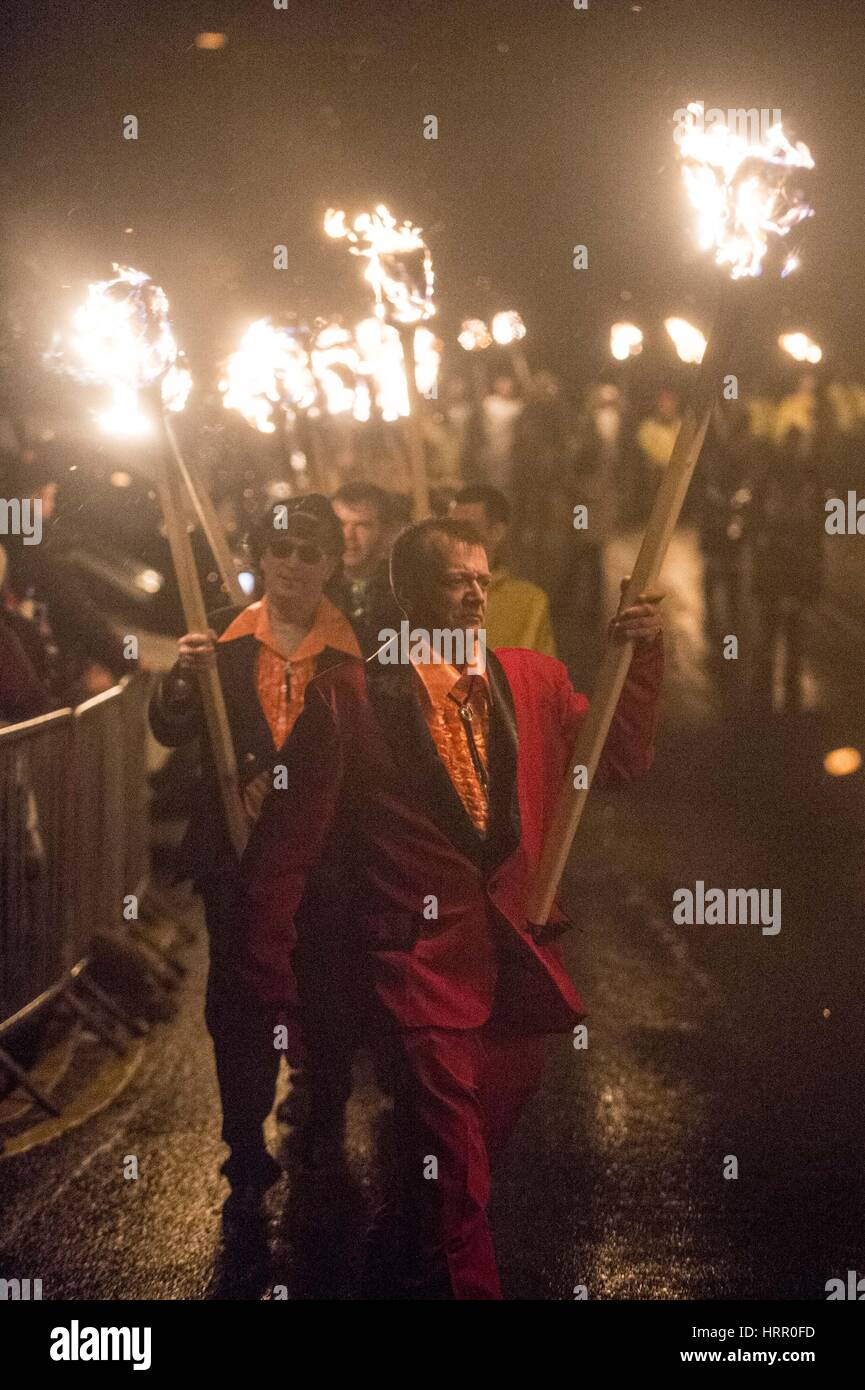 The Guizer Jarl Lyall Gair and his squad light up and march their ...