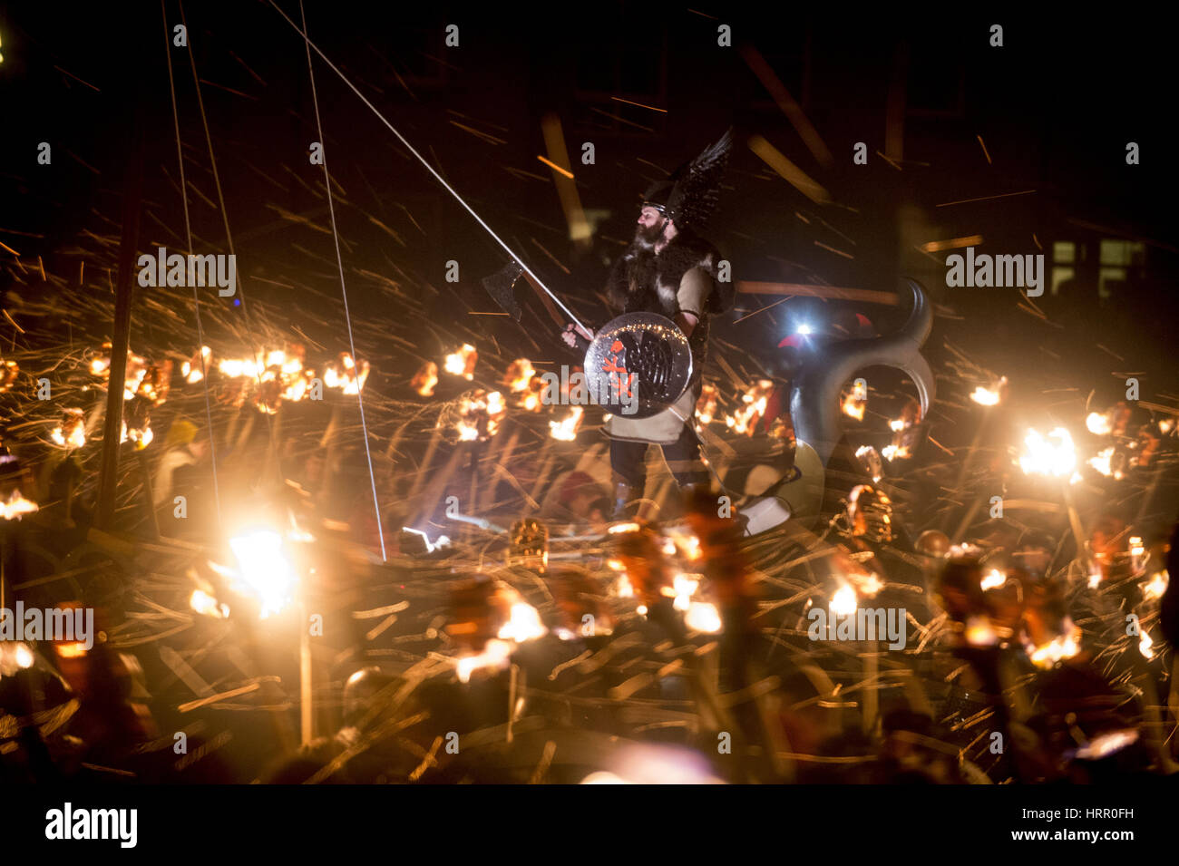 The Guizer Jarl Lyall Gair and his squad light up and march their ...