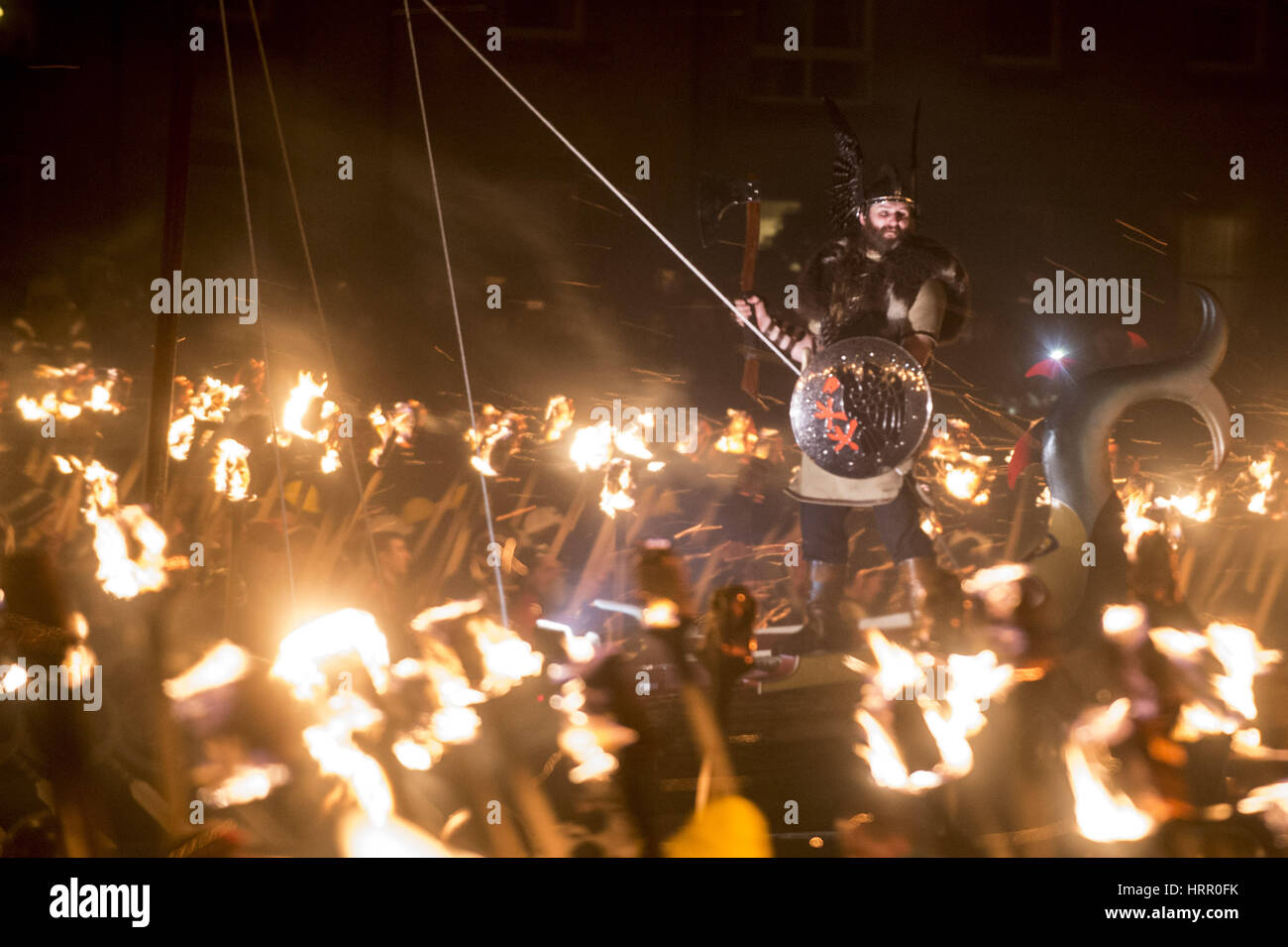 The Guizer Jarl Lyall Gair and his squad light up and march their ...