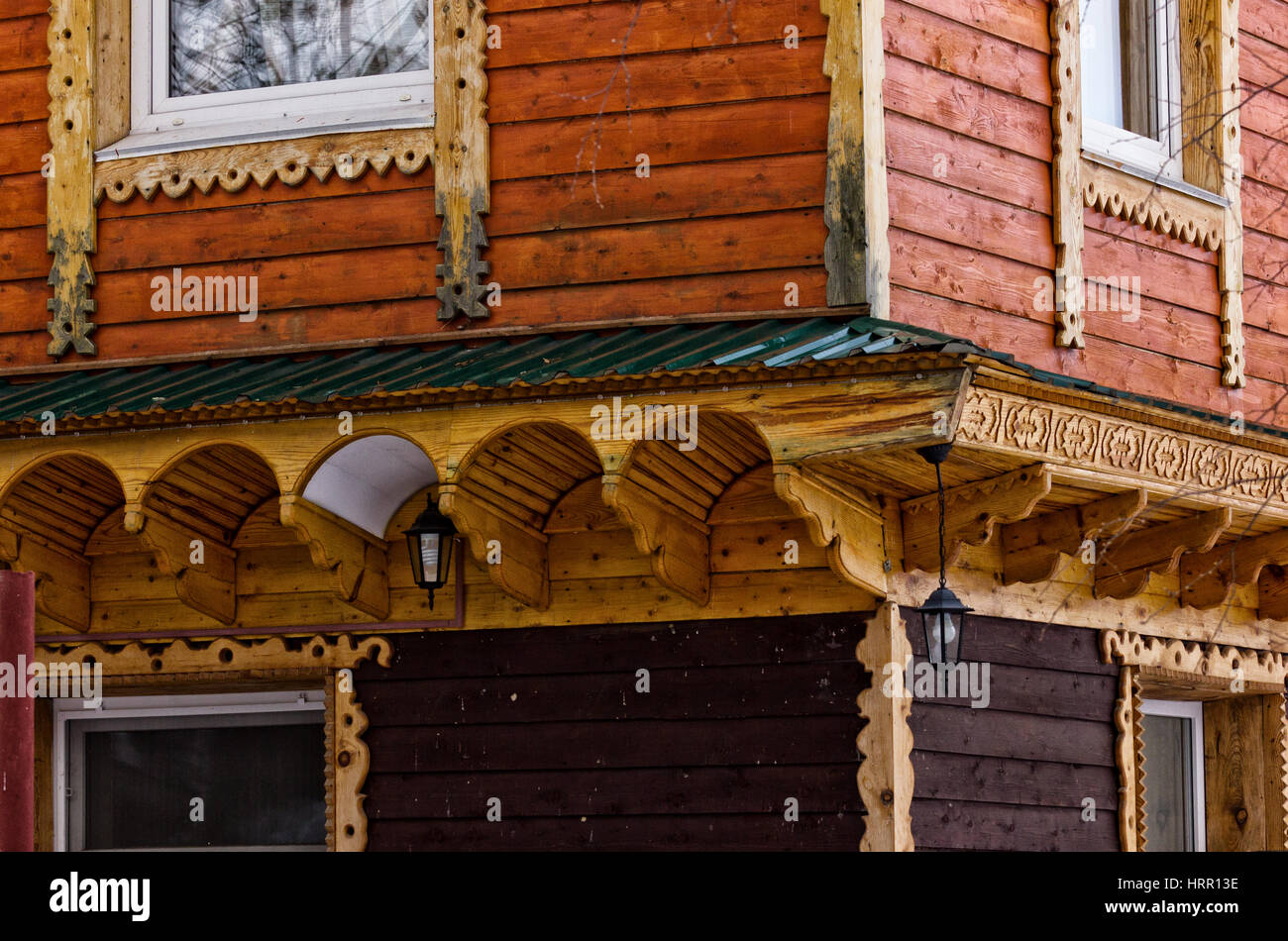 wooden building wall of a old house Stock Photo - Alamy
