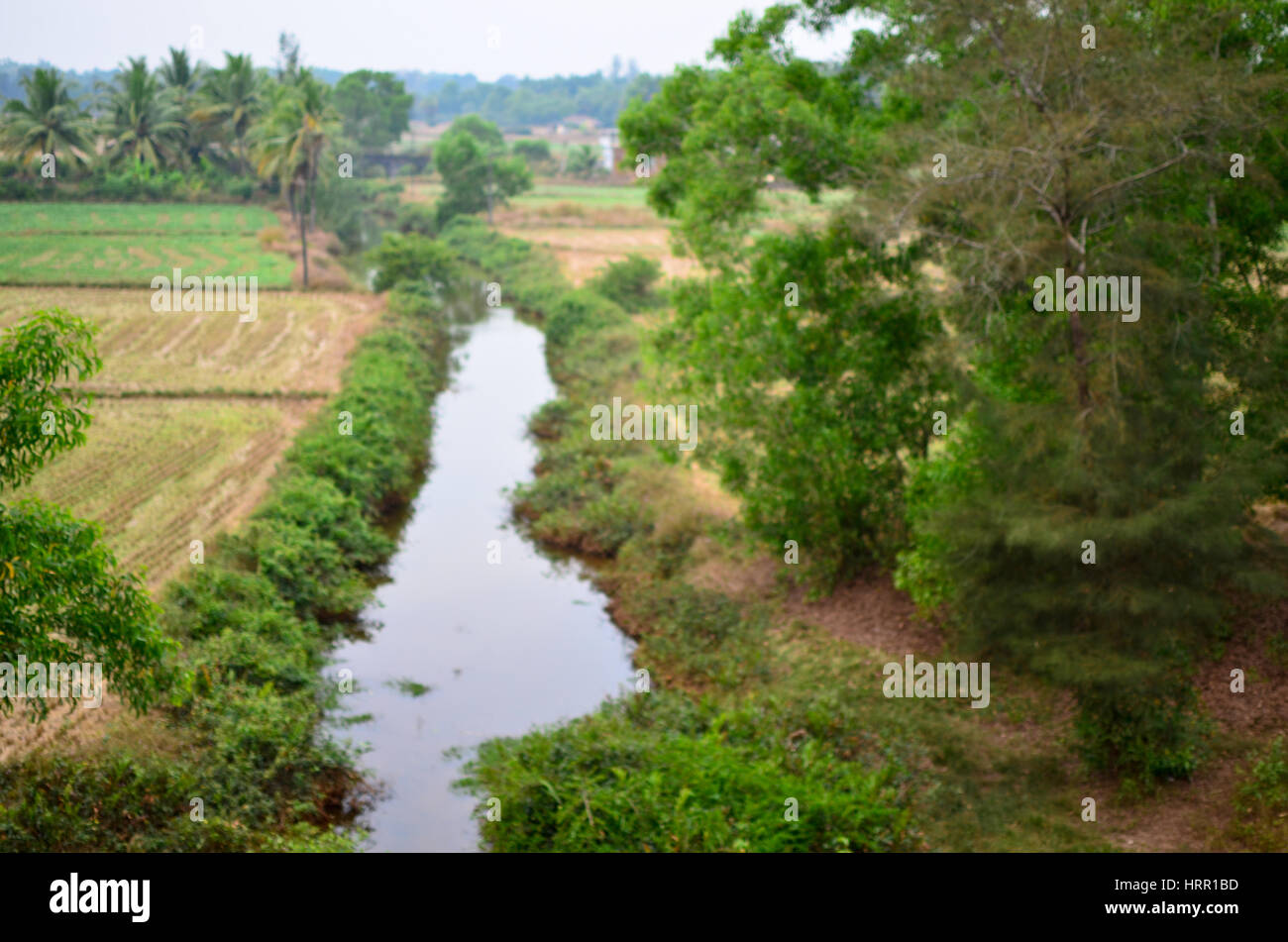 Beautiful landscape of rural India. Scene captured during a train ...
