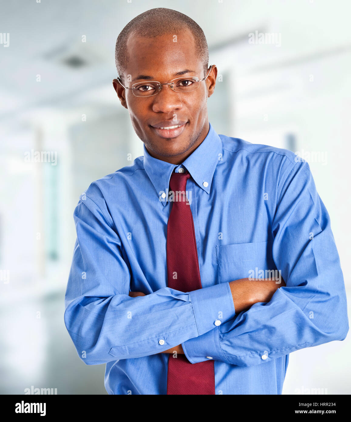 Handsome black male manager portrait Stock Photo - Alamy
