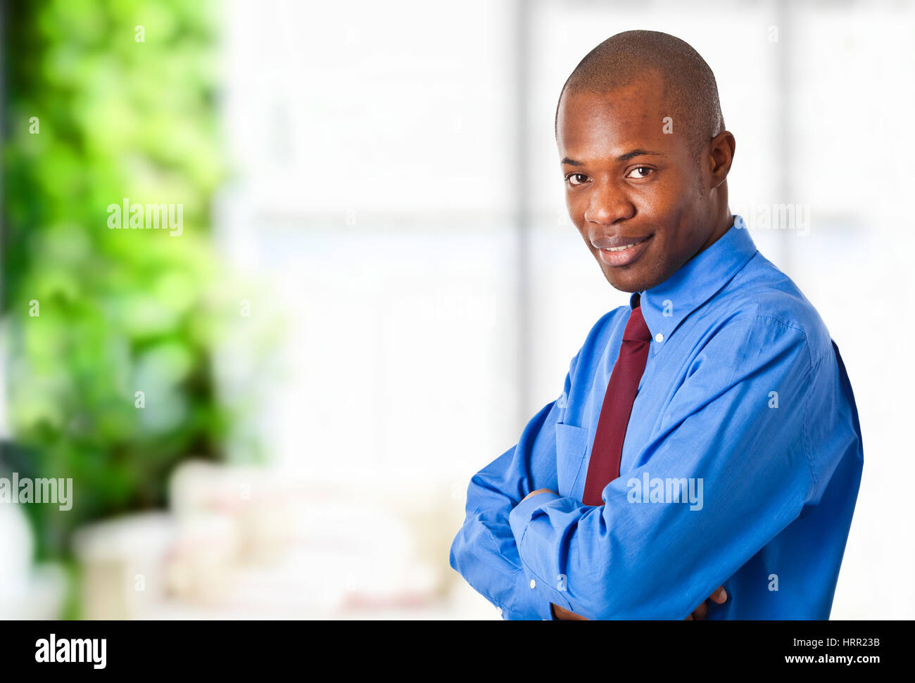 Handsome black male manager portrait Stock Photo - Alamy