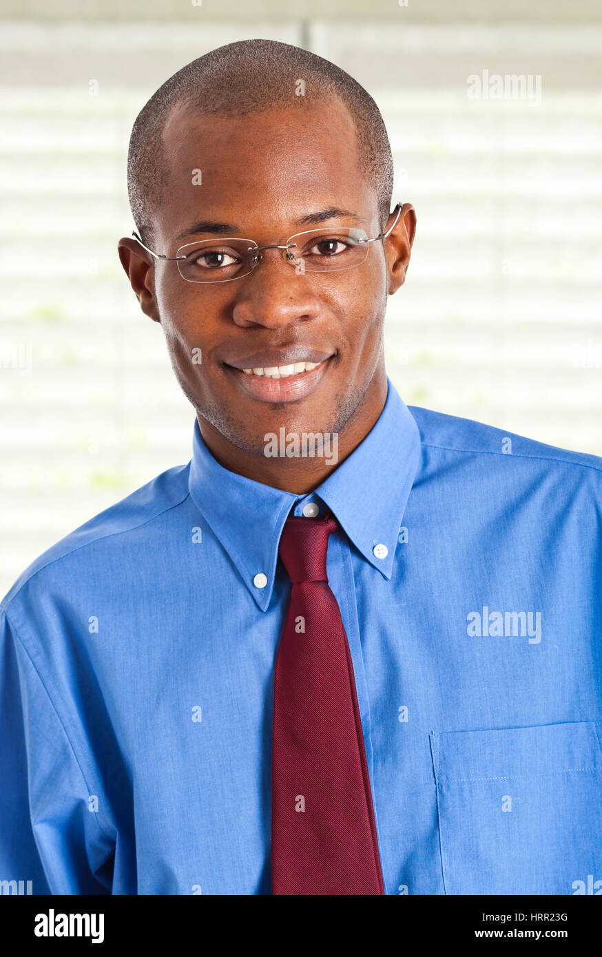 Handsome black male manager portrait Stock Photo - Alamy