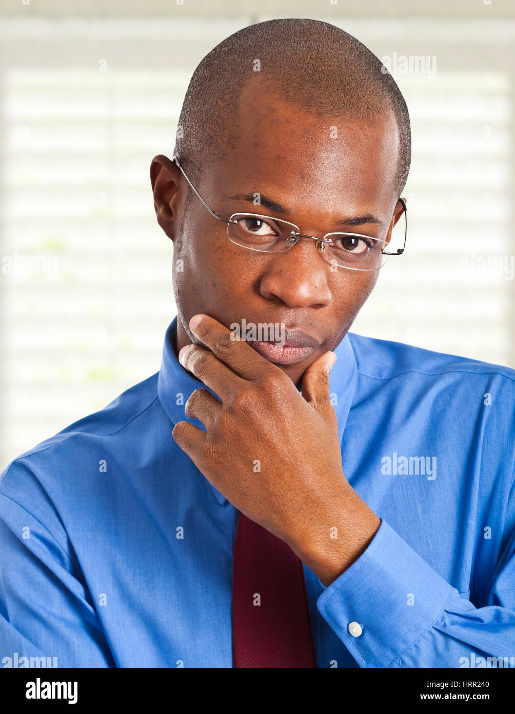 Handsome black male manager portrait Stock Photo - Alamy