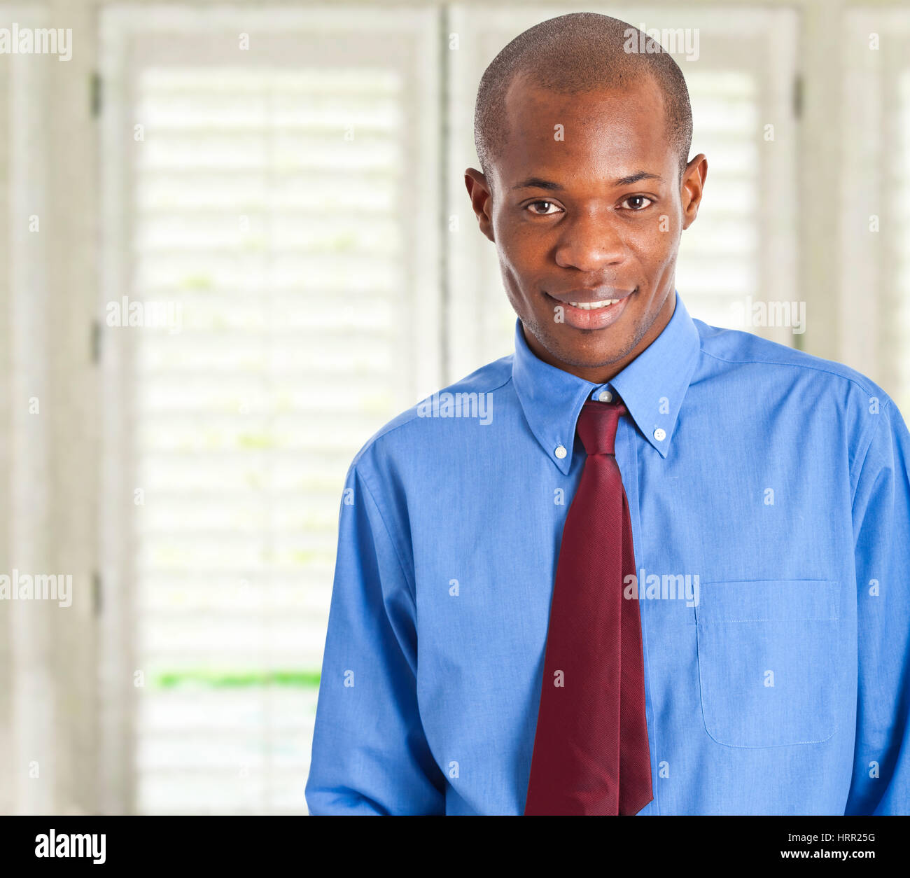 Friendly black male manager portrait Stock Photo - Alamy