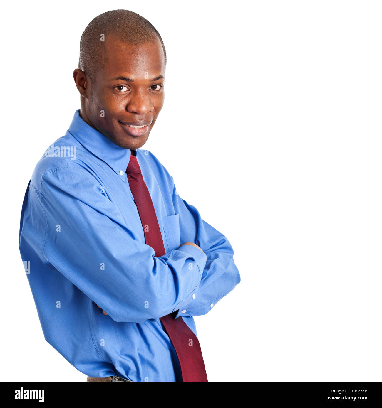 Handsome black manager isolated on white Stock Photo - Alamy