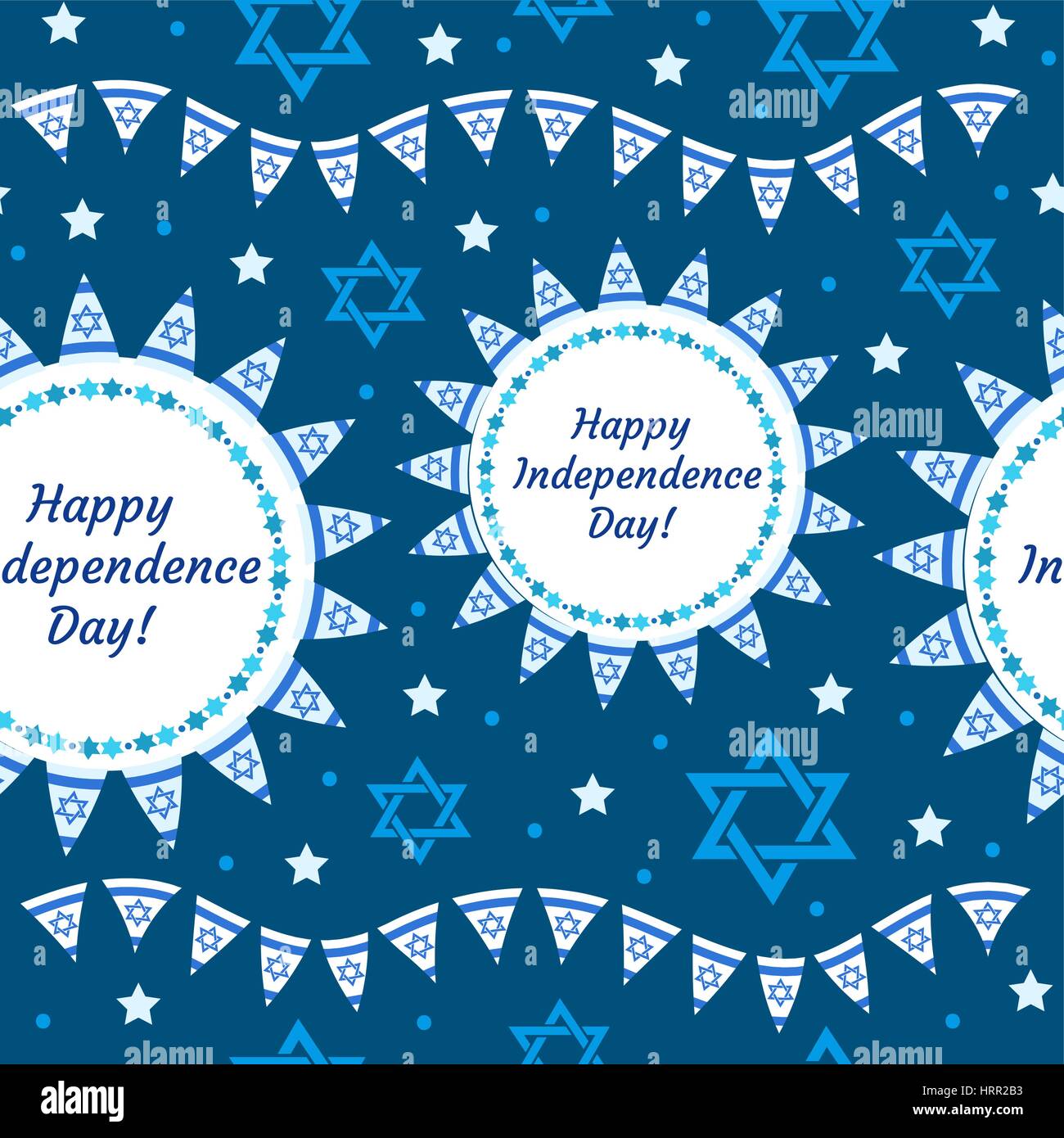 Happy Israel Independence Day seamless pattern with flags and bunting ...