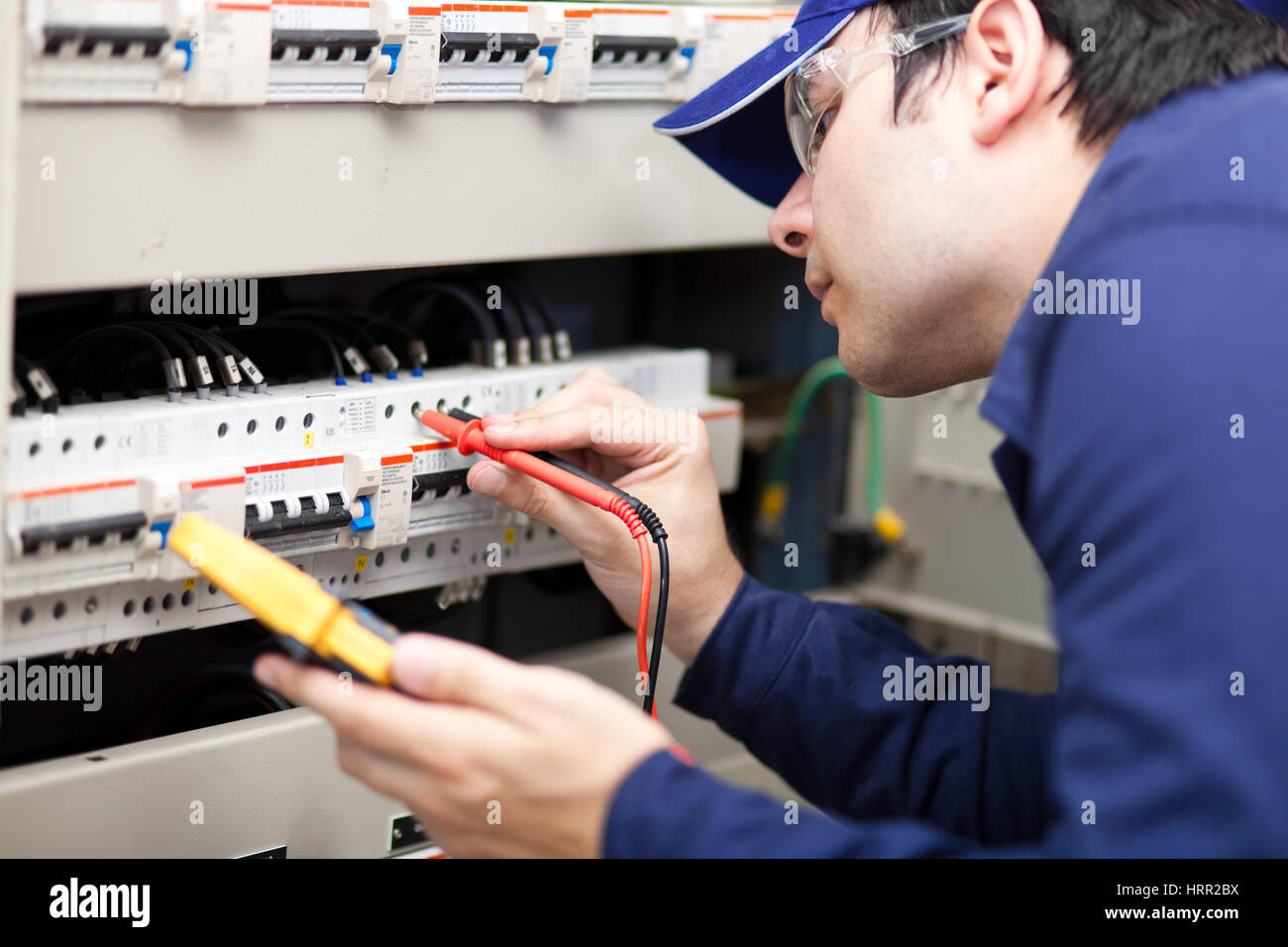 Electrician at work Stock Photo - Alamy