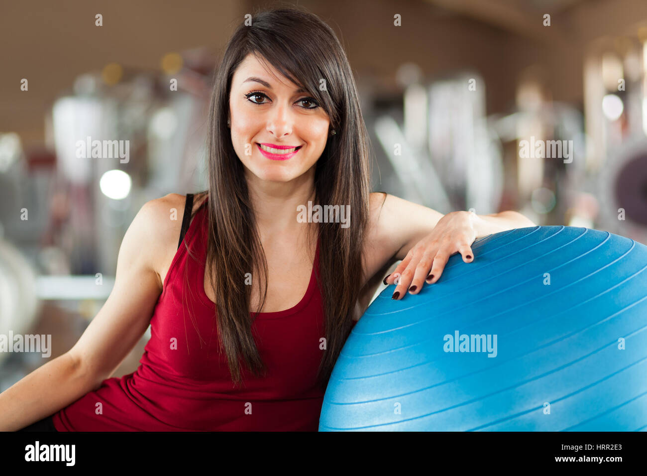 Beautiful toned woman exercise ball hi-res stock photography and images ...