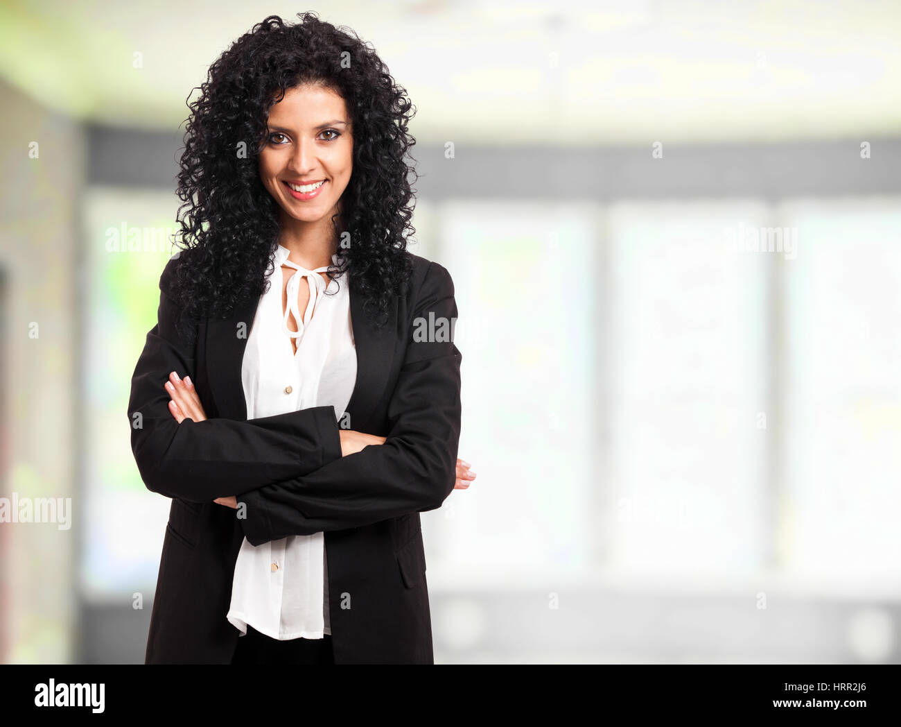 Indoor female manager portrait Stock Photo - Alamy