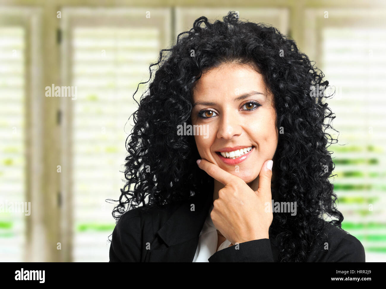 Indoor female manager portrait Stock Photo - Alamy