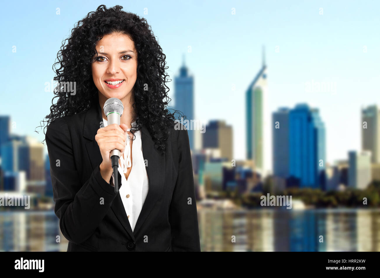 Beautiful newsreader hi-res stock photography and images - Alamy