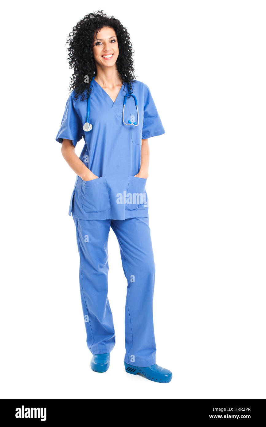 Nurse full length portrait Stock Photo - Alamy