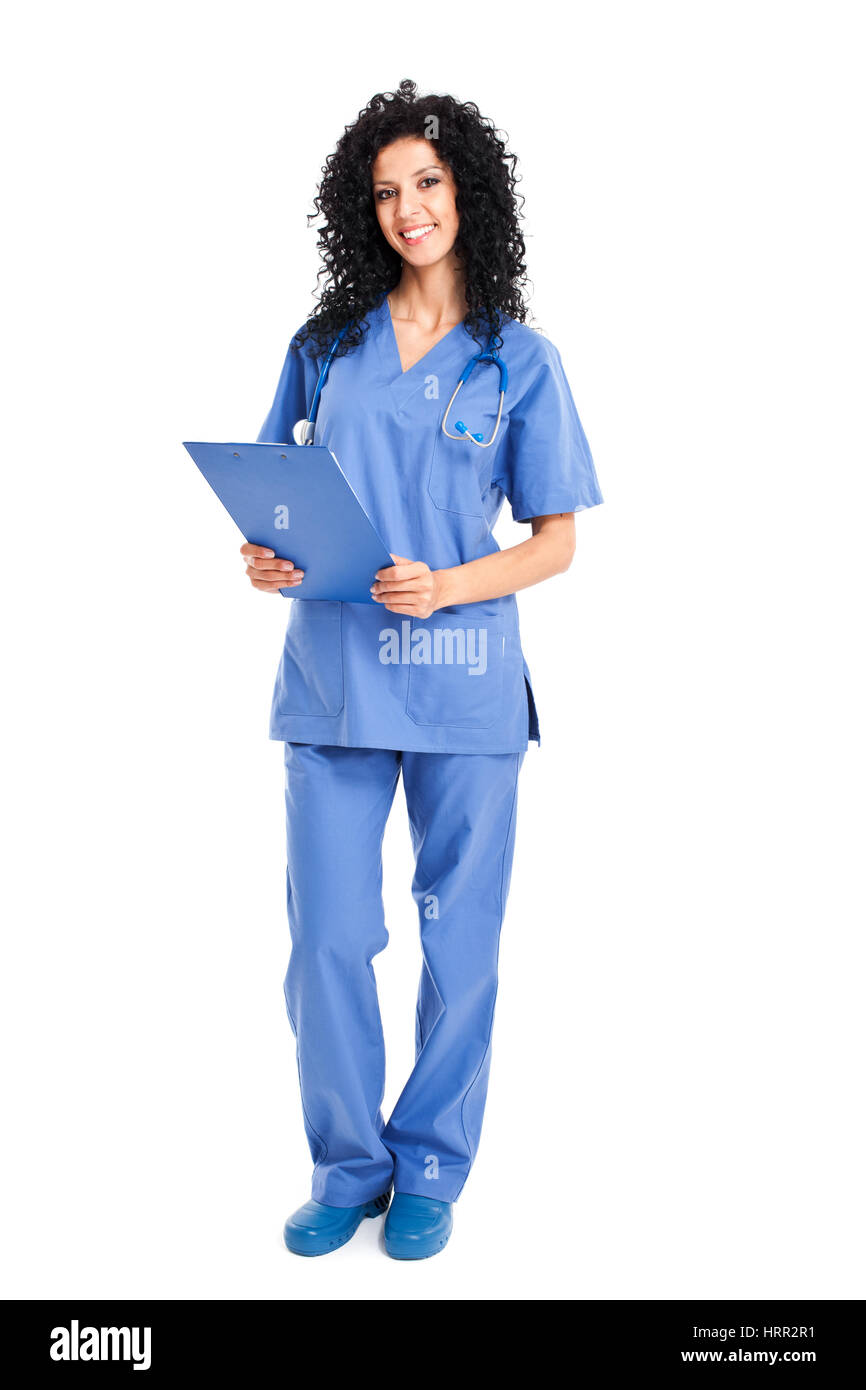 Nurse full length portrait Stock Photo - Alamy